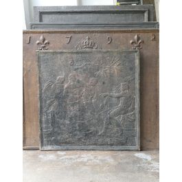 Apollo and Satyr Marsyas Fireback n6447 | Charles Nijman Fireplace Antiques